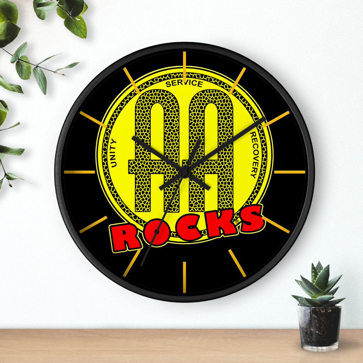 NAWEARS| Alcoholics Anonymous - AA Rocks Wall Clock – nawears