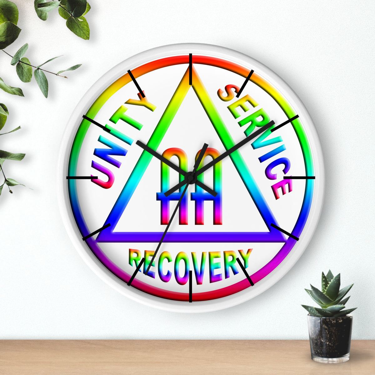 NAWEARS| Alcoholics Anonymous - AA Rainbow Symbol Wall Clock – nawears