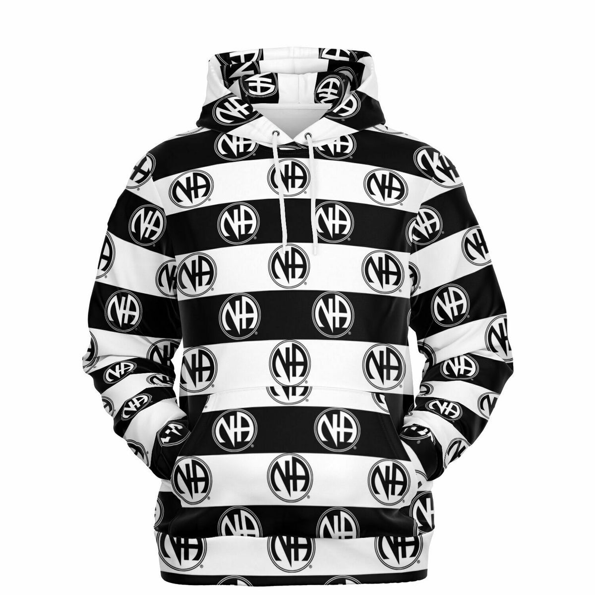 NAWEARS: Narcotics Anonymous - Striped NA Symbol V.1 AOP Hoodie – nawears