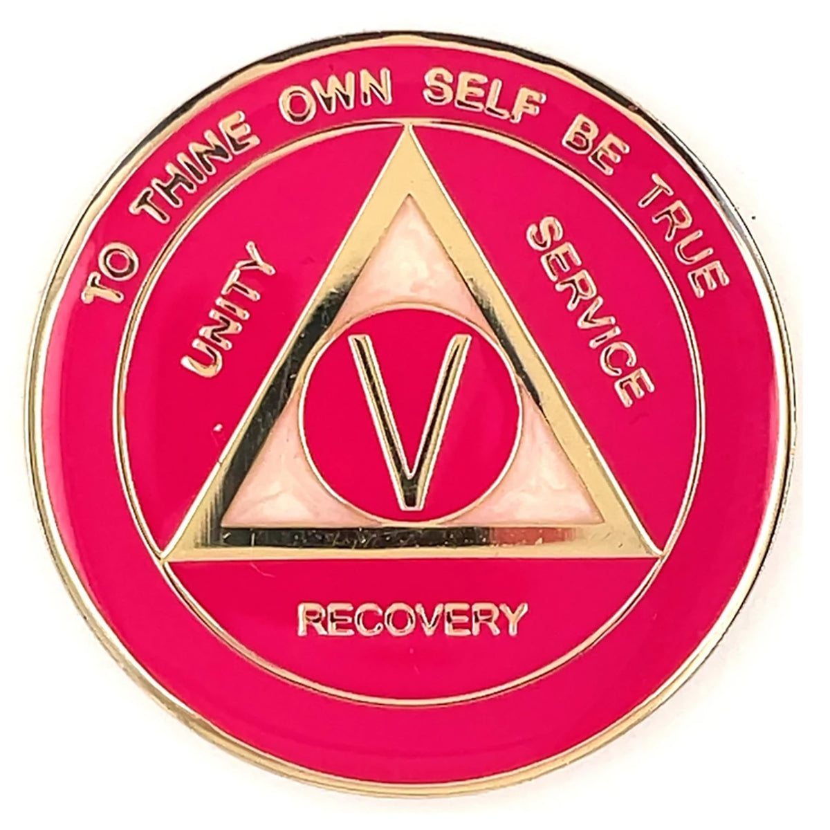NAWEARS, AA Recovery Medallions, Pink And Pearl AA Medallion – nawears