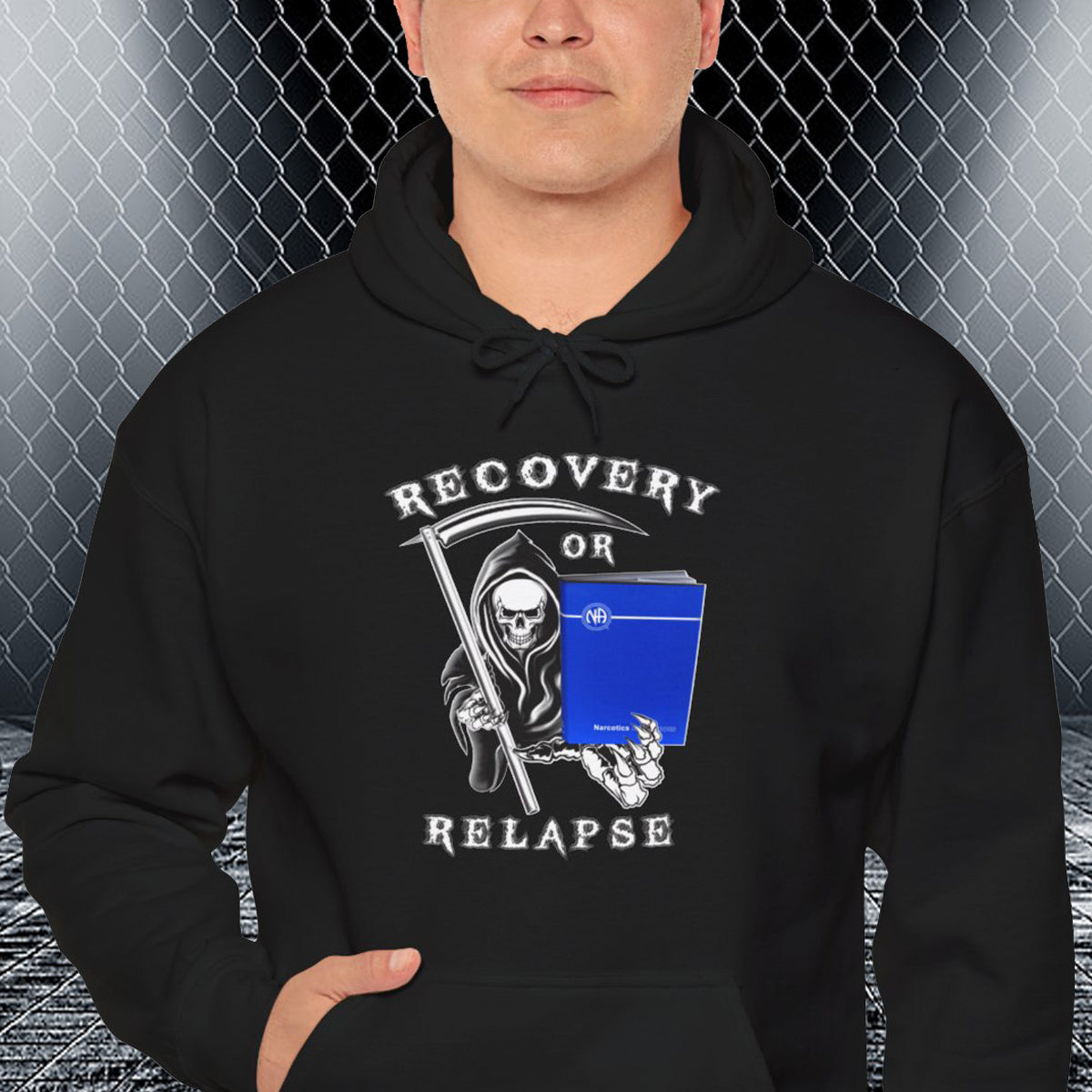 NAWEARS: Narcotics Anonymous - Recovery Or Relapse Reaper dtg Hoodie ...