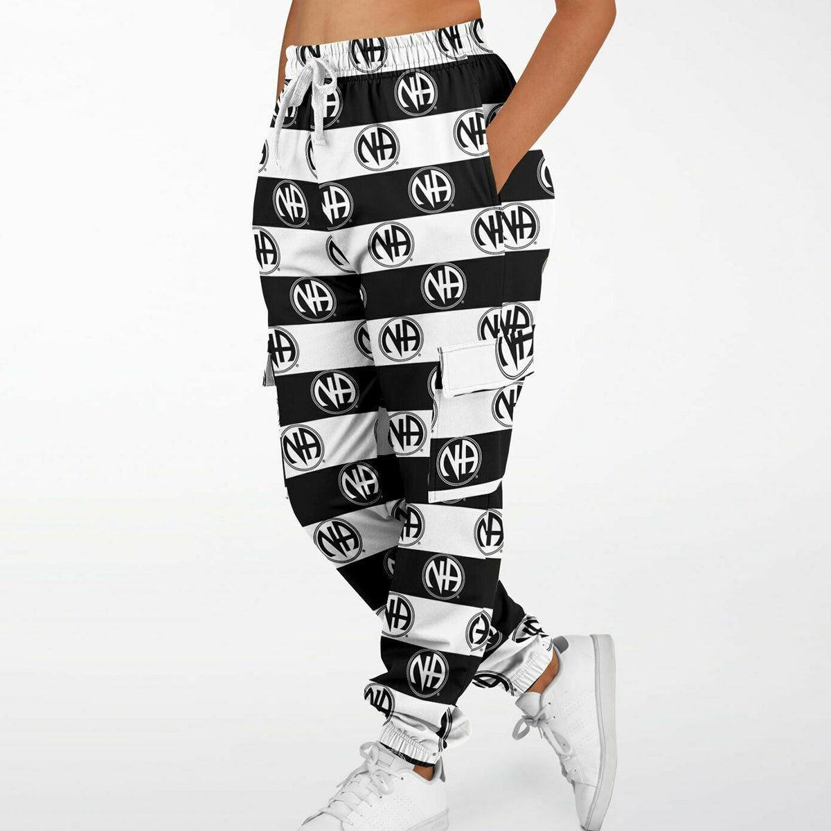 NAWEARS: Narcotics Anonymous - Striped NA Symbol AOP SWEAT PANTS – nawears