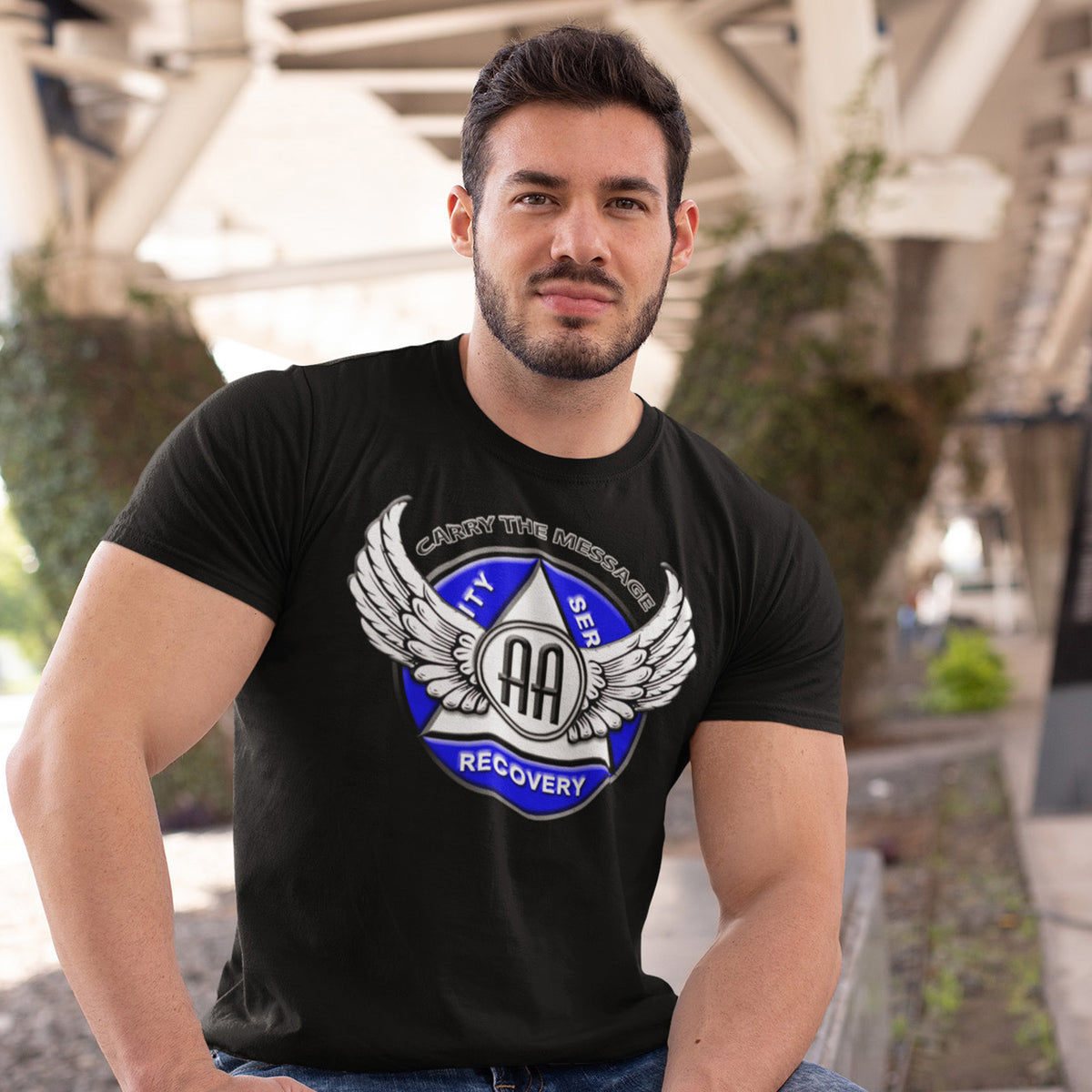 NAWEARS: Alcoholics Anonymous - Winged AA Symbol AA dtg Tee – nawears