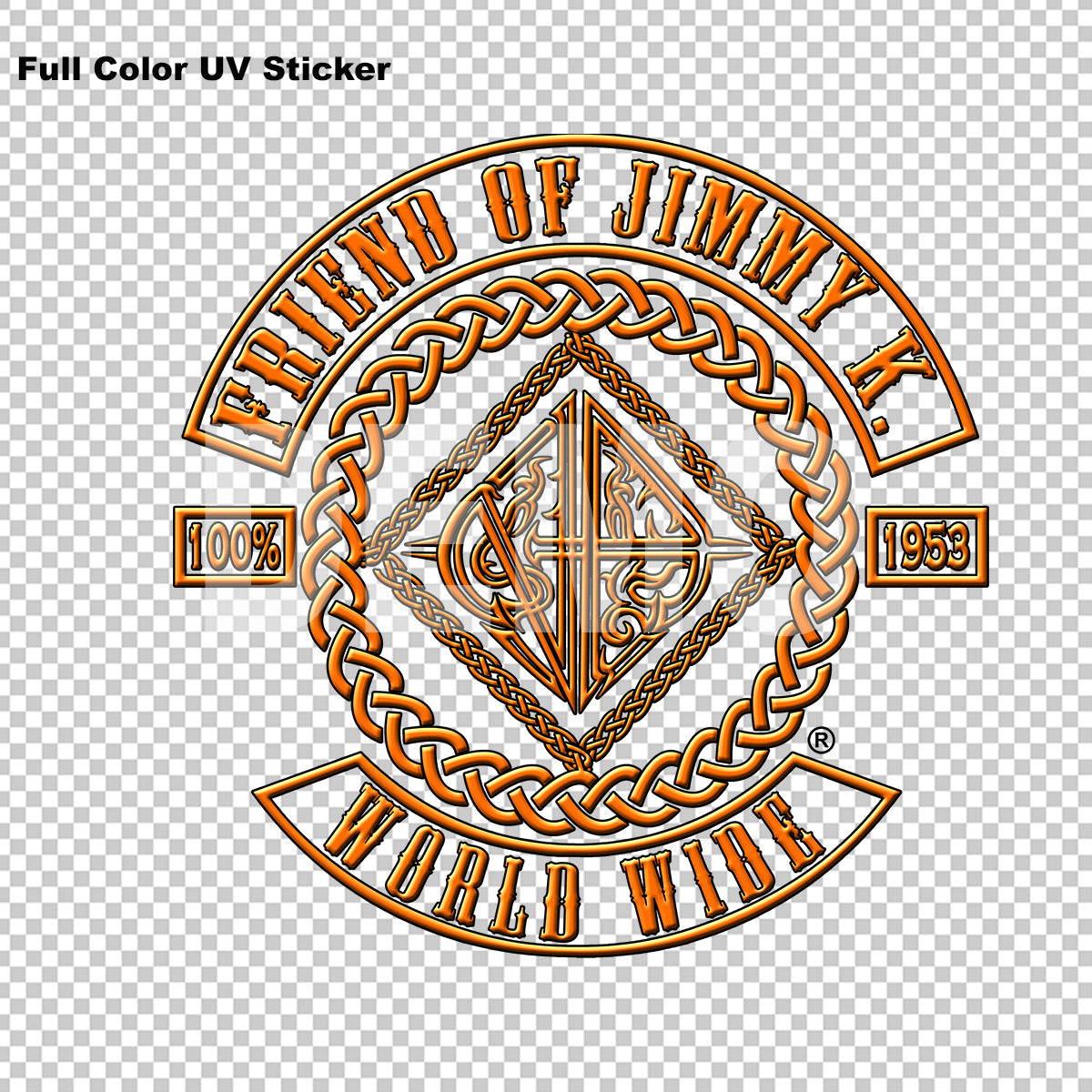 NAWEARS, Narcotics Anonymous Gifts, Friend Of Jimmy K UV Sticker 3"x3 ...