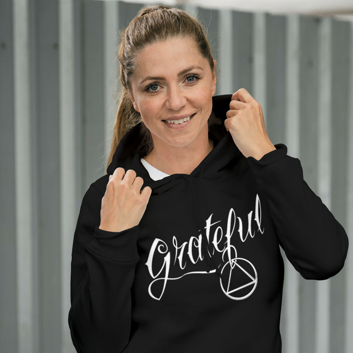NAWEARS, Alcoholics Anonymous Clothing, AA GRATEFUL AA Black Hoodie ...