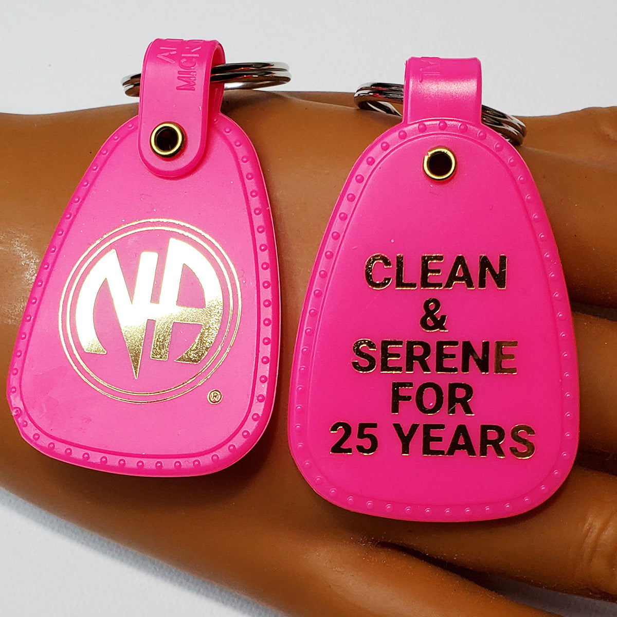 NAWEARS, NA Clothing, NA Gifts, - Pink & Gold 25yr Key Tag – nawears