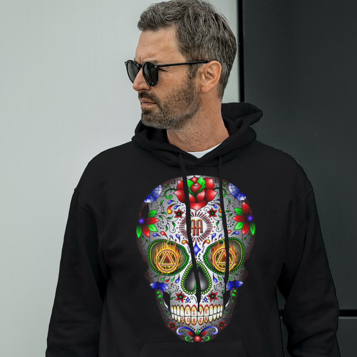 NAWEARS: Alcoholics Anonymous - AA SUGAR SKULL Hoodie – nawears